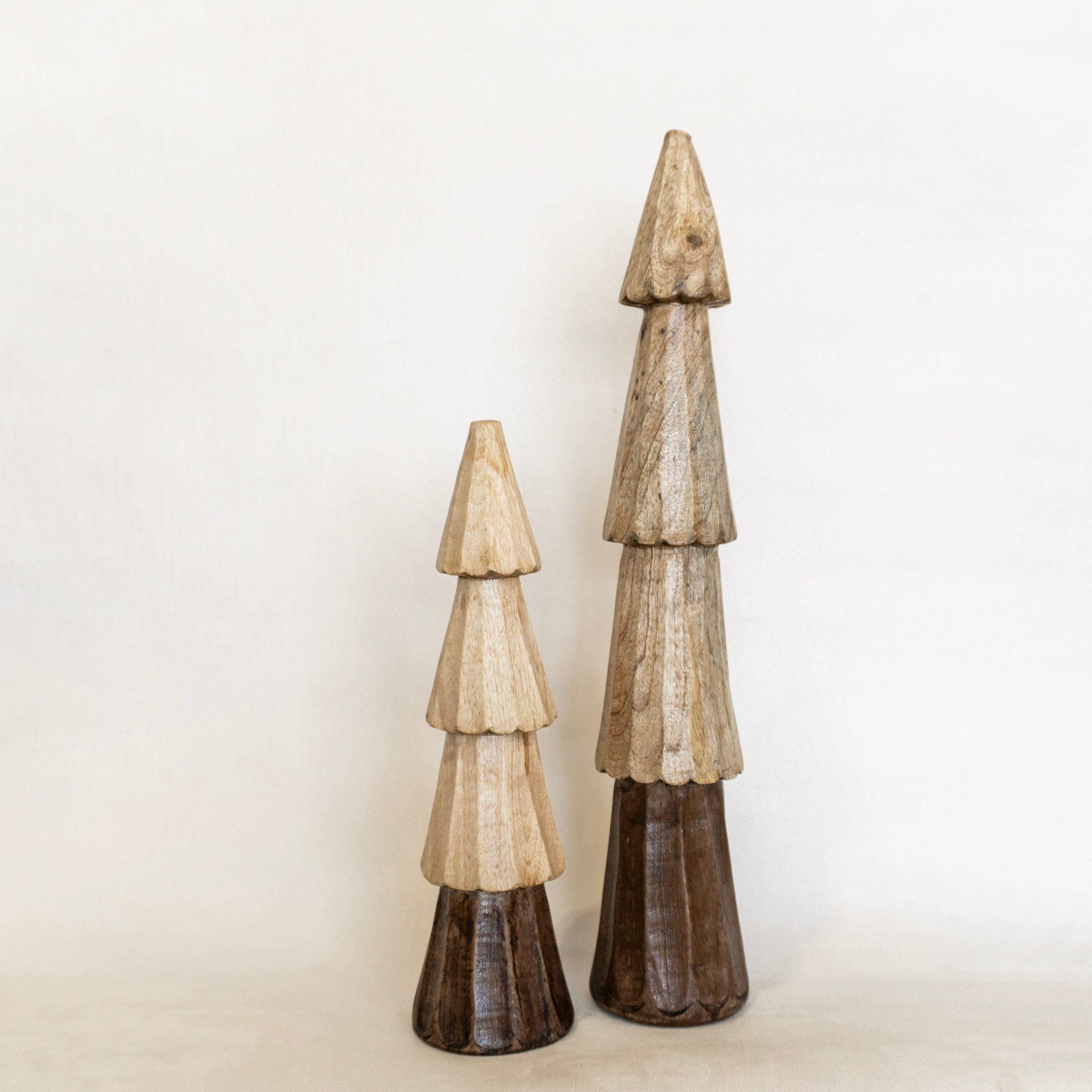 Carved Mango Wood Tree Set – Eco Chic Home